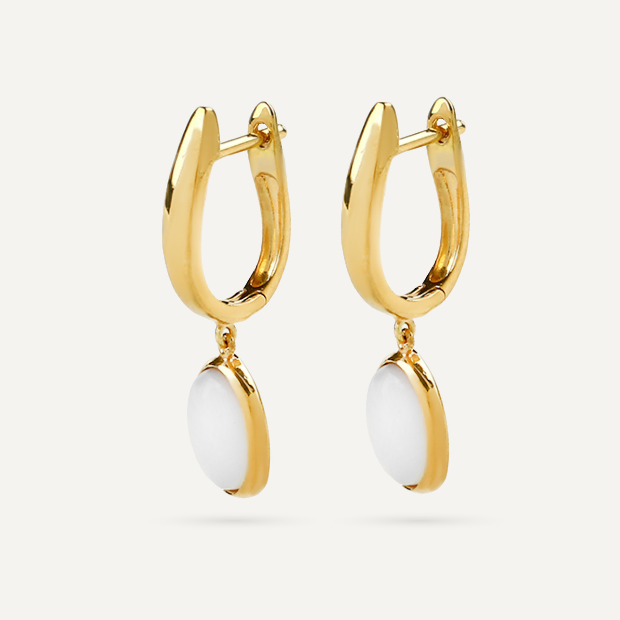 Cyrus Gold Earrings (Mother of Pearl) | Aurum Lab