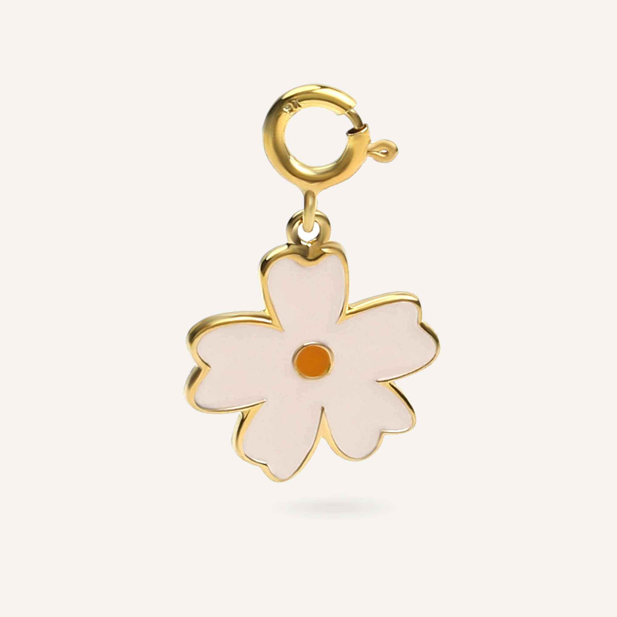 White Sakura Gold Charm | Aurum Lab