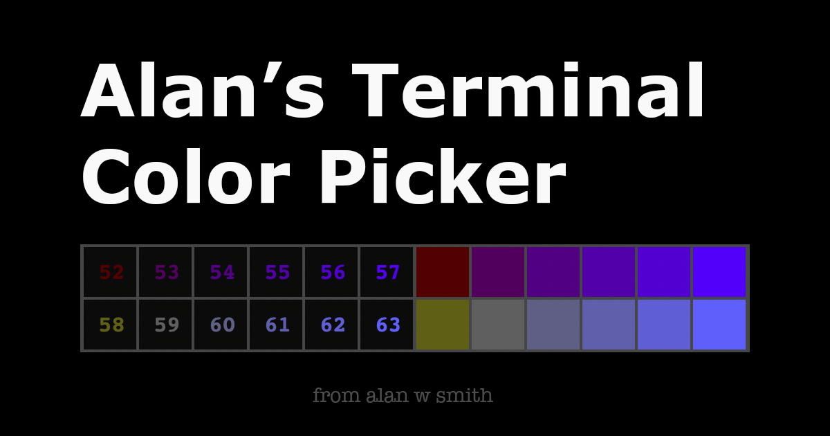 Alan's Terminal Color Picker
