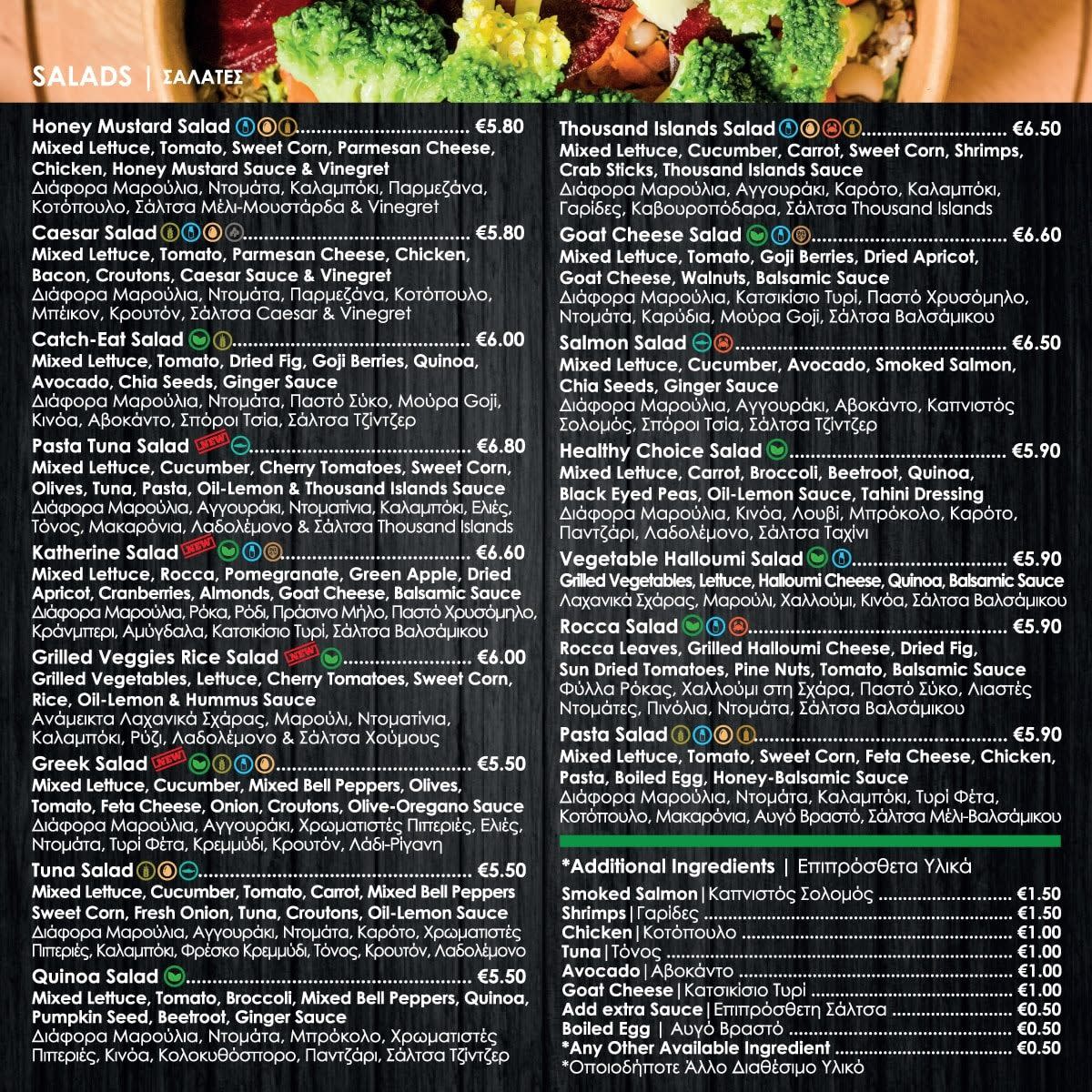 Catch-eat Snackbar, Mesa Geitonia, Limassol, Cyprus - Main Menu ...