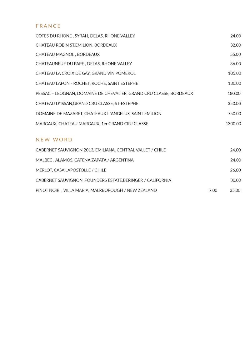 Marina Breeze LoungeBar, Marina Limassol, Limassol, Cyprus - Menu - Wolf