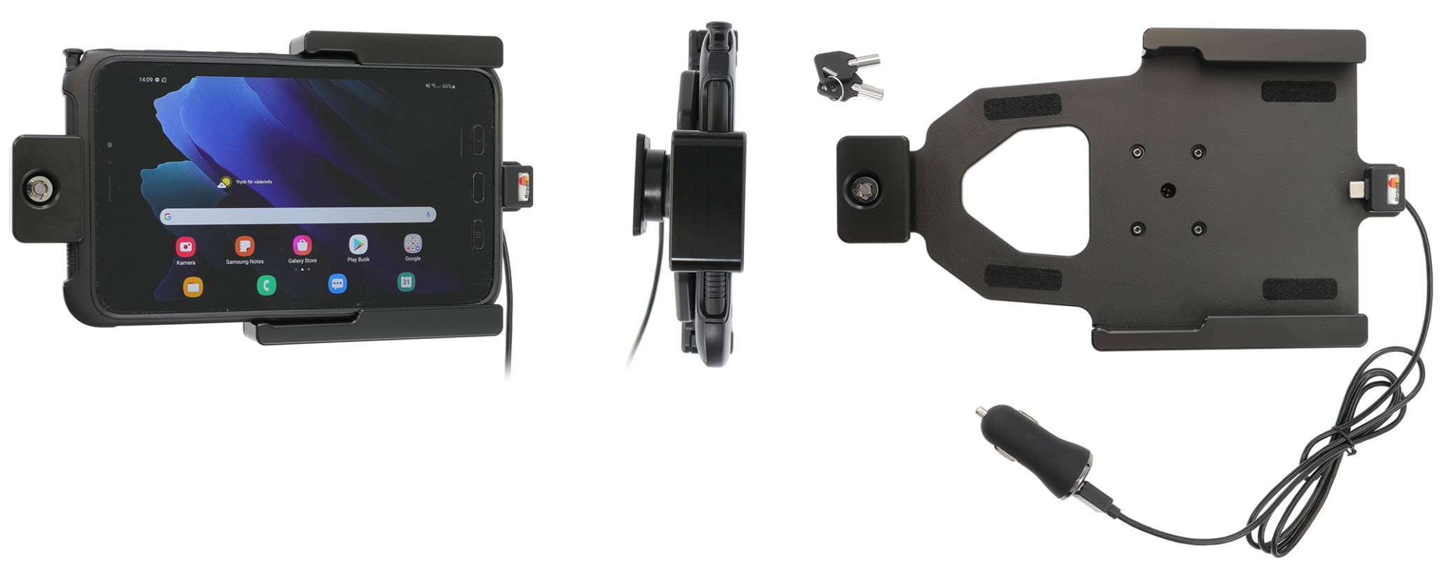 Holder with key-lock for Samsung Galaxy Tab Active 3 SM-T570/SM-T575 | Brodit