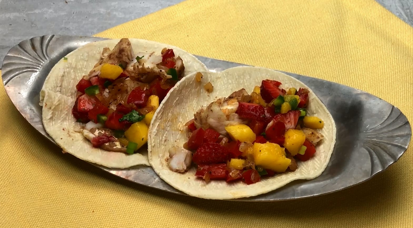 Cod tacos with strawberry-mango salsa recipe | Baptist Health ...
