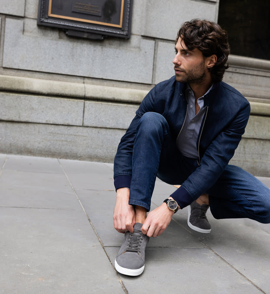 Bohrium Charcoal Suede Men's Sneakers | Bared Footwear