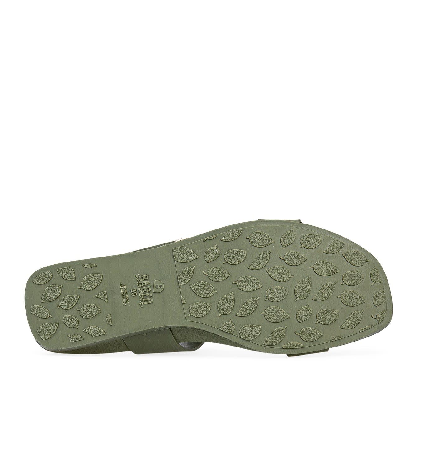 Sanderlings Olive Rubber Flat Sandals | Bared Footwear