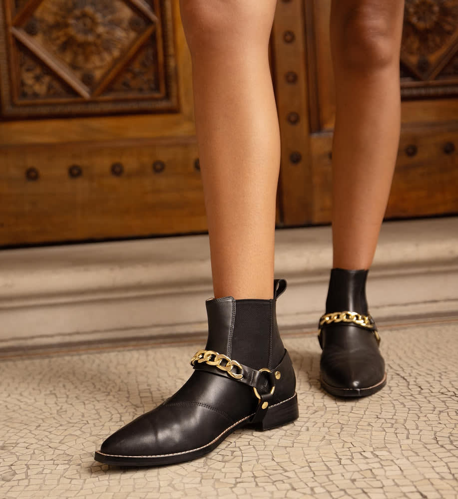 Boot Harness Black Leather Accessories | Bared Footwear