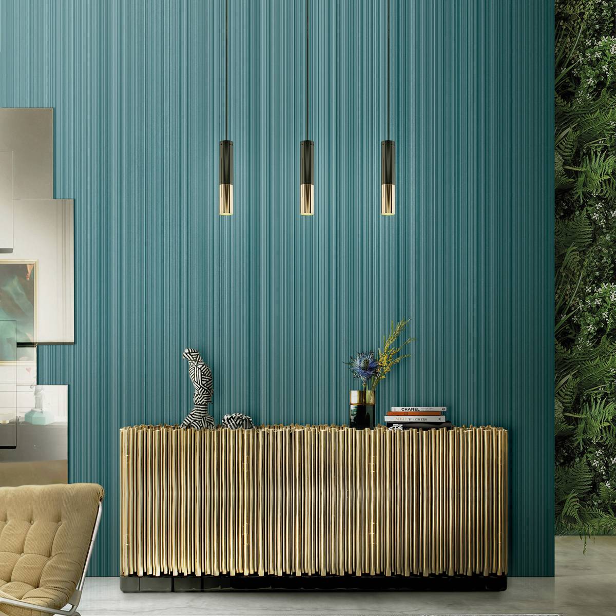 Barcode Stripe Faux Suede Infinity - Baresque