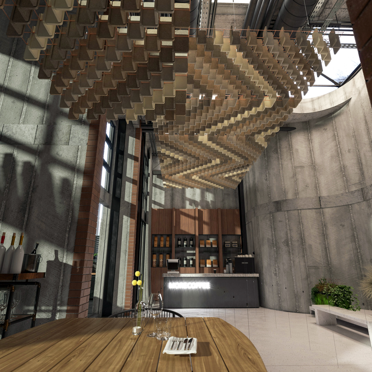 Mesh Baffles Herringbone - Zintra Acoustic