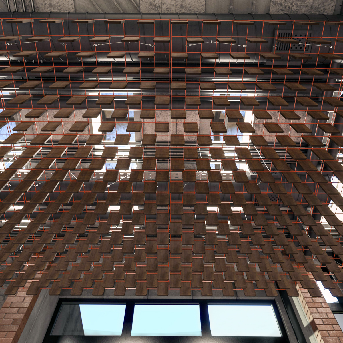 Mesh Baffles Long Offset - Zintra Acoustic Solutions