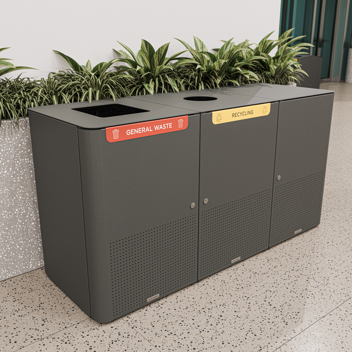 Torquay Bin Station Double + Cleaning Cupboard - Commercial & Public ...