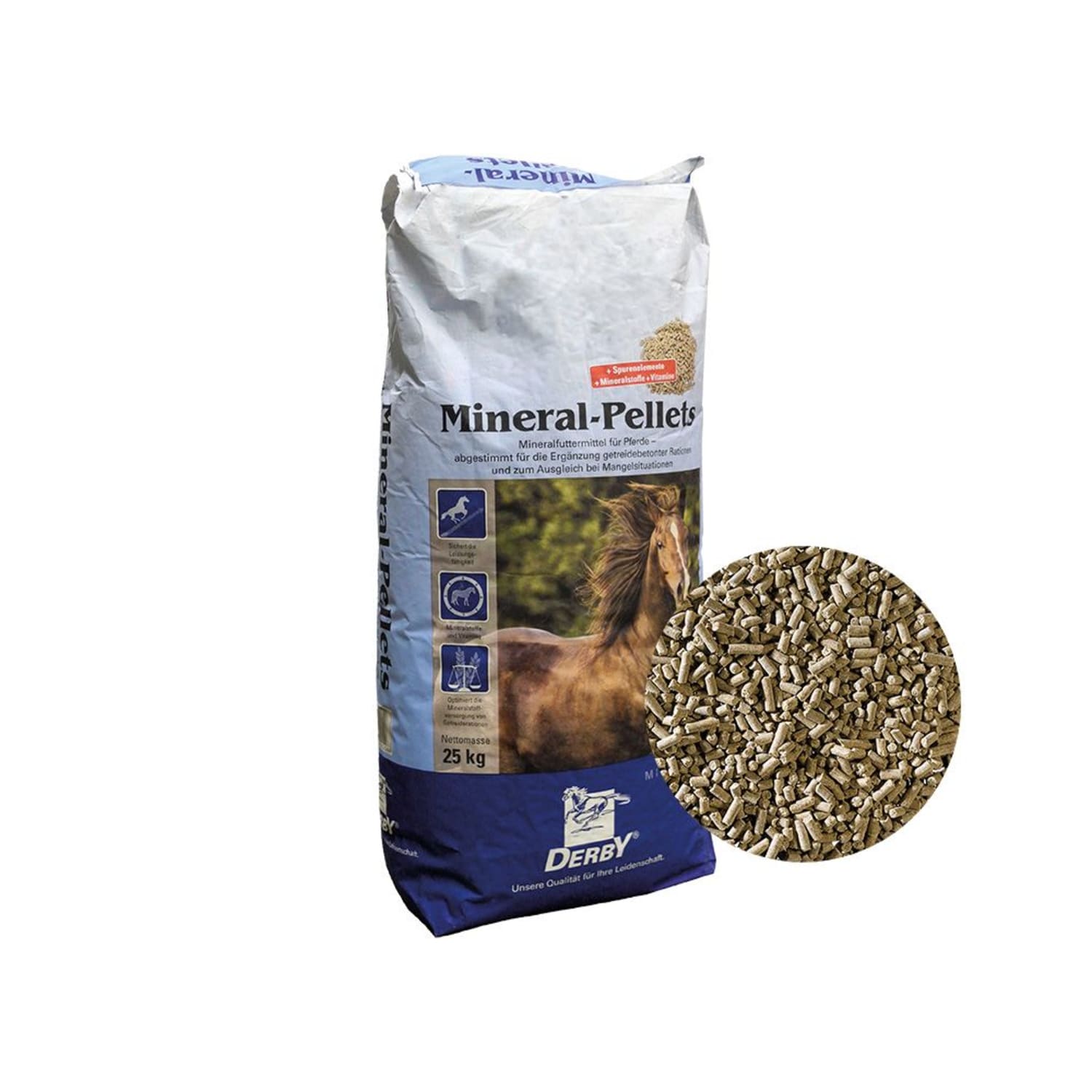 DERBY Pferdefutter Mineral Pellets Mineralfutter 25 kg Mineralstoffe ...