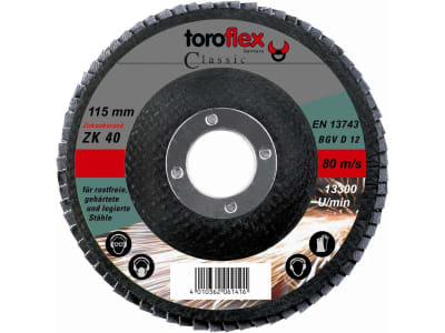 Toroflex Classic Fächerschleifscheibe Edelstahl ZK ZK40, 125 x 22,23 mm ...