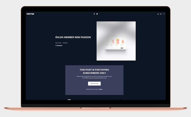 Writter - Minimal Membership & Subscription Ghost Theme | Electronthemes