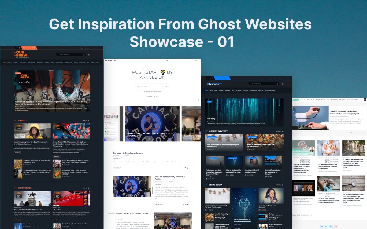 Get Inspiration From Ghost Websites Showcase - 01 | Electron Themes