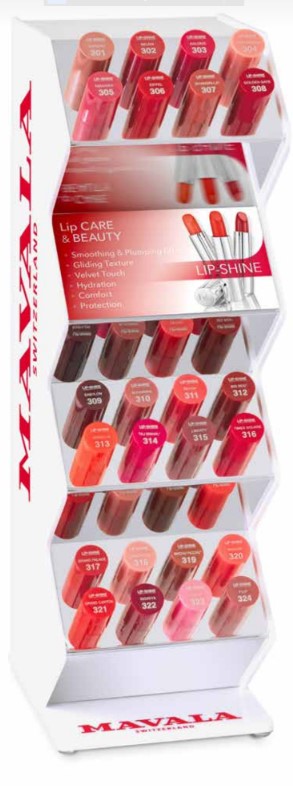 MAVALA Lip-Shine - Mirror Tower display a24 - 2023 Nyhet Beauty Import AS