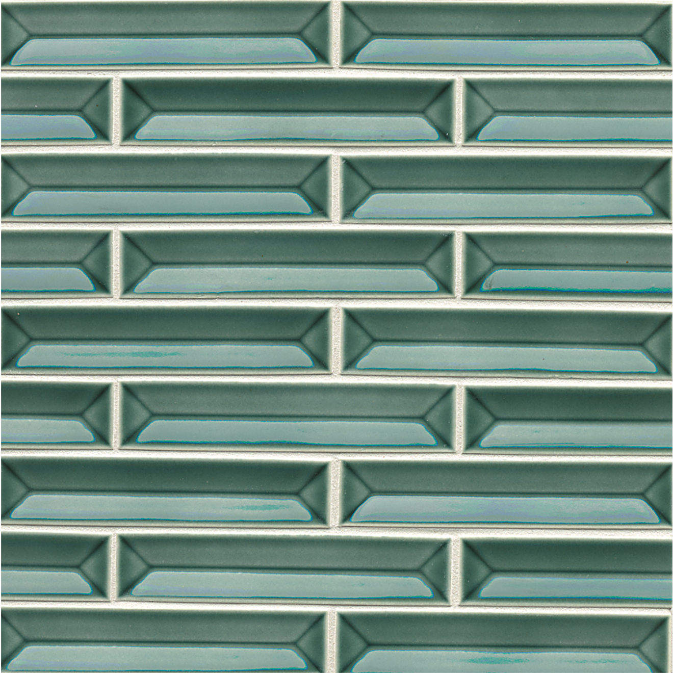 Half Baked 1 1/4" x 6" Porcelain Gloss Bars Mosaic in Teal The Timer ...