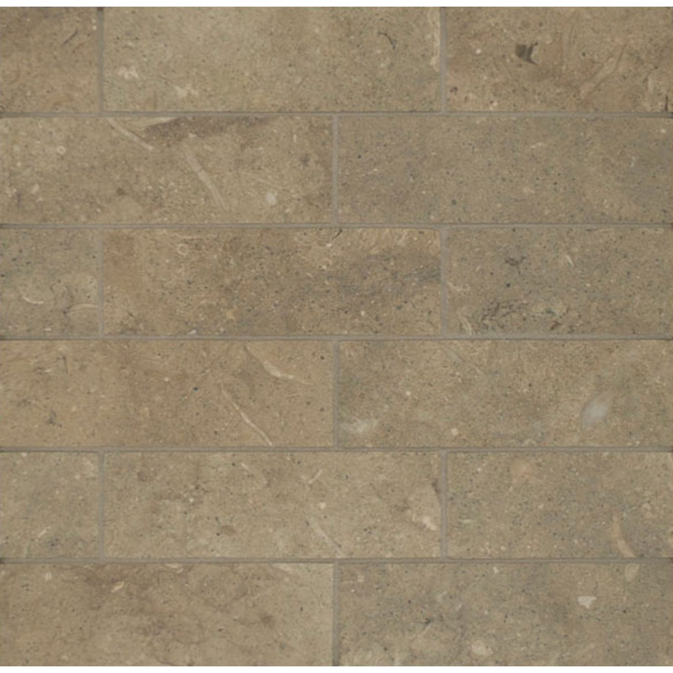 Rock Glamorous 2" x 6" Staggered Joint Honed Limestone Mosaic in ...