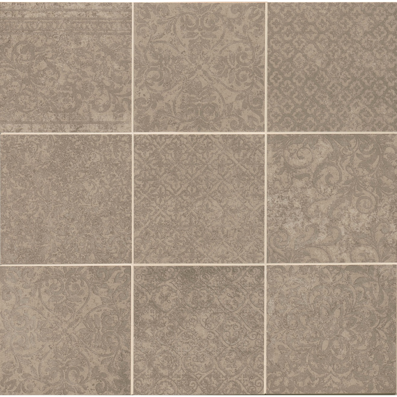 Siena 8" x 8" Porcelain Field Tile in Ice (8 Piece Pattern) | AlysEdwards