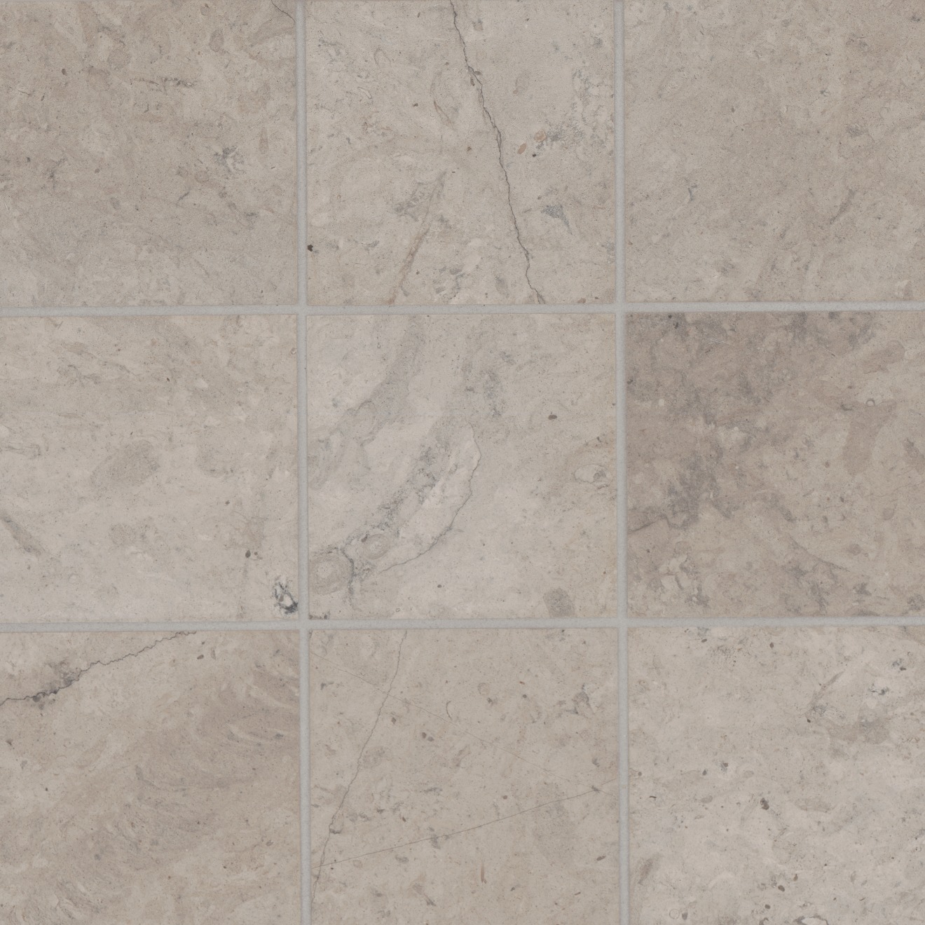 Suave 4" x 4" Smooth Finish Limestone Tile in Chinchilla | AlysEdwards