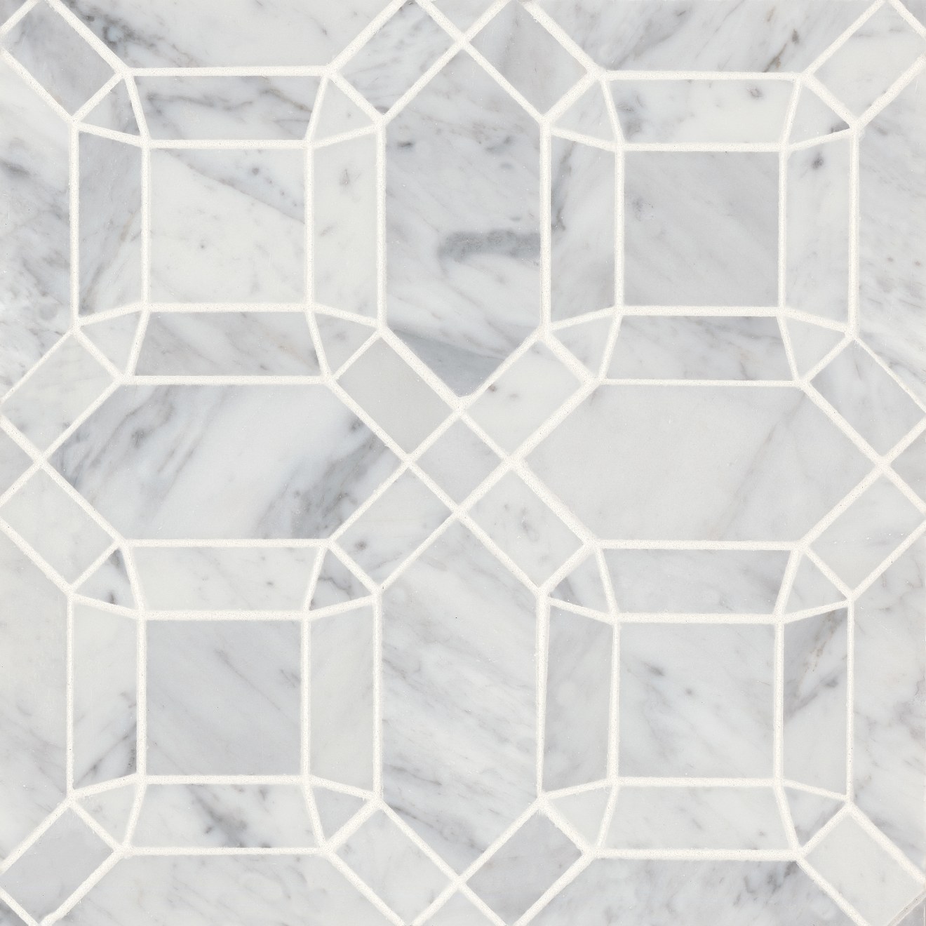 Monet Honed Marble Mosaic 1 Tile in White Carrara | Bedrosians Tile & Stone