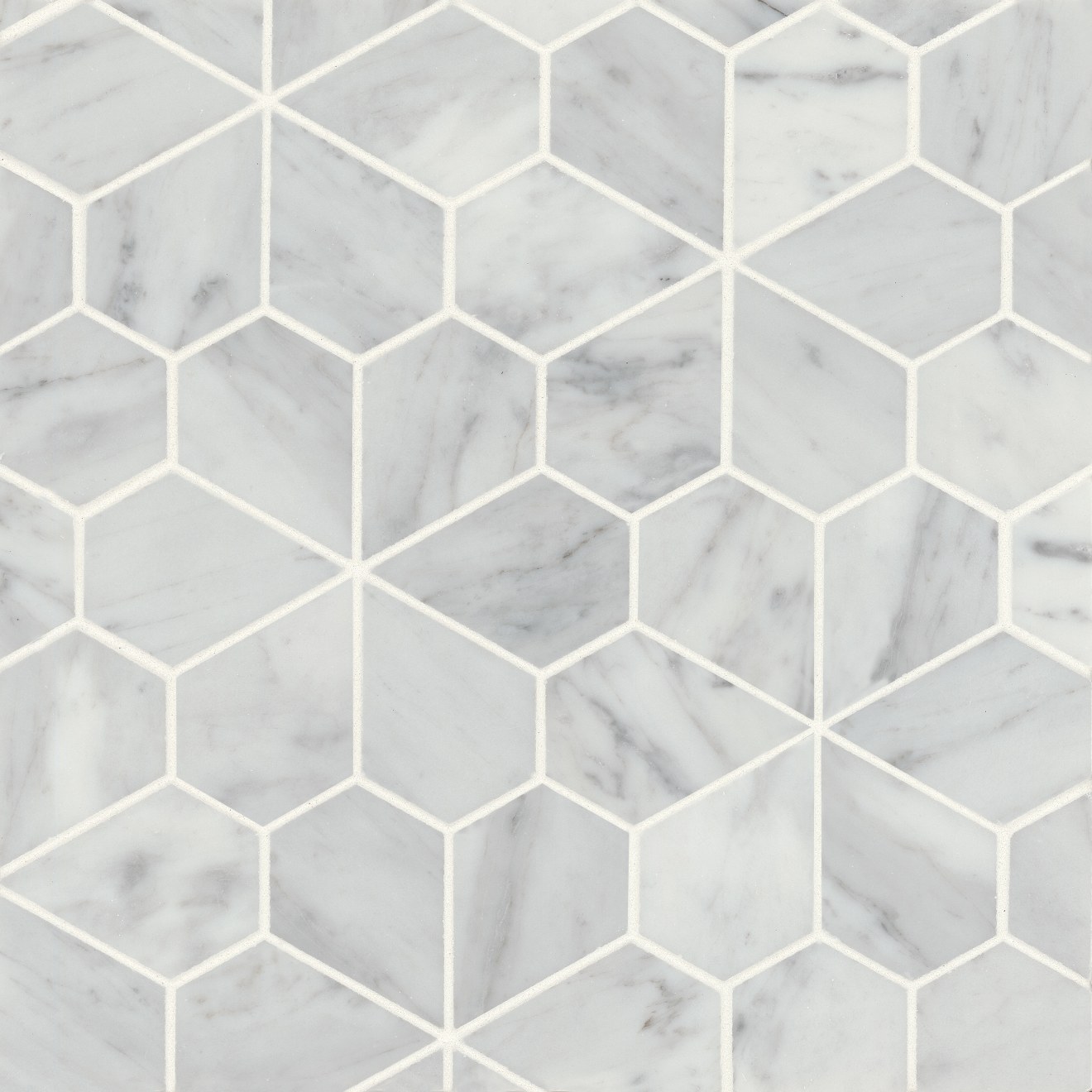 Monet Honed Marble Mosaic 9 Tile in White Carrara | Bedrosians Tile & Stone