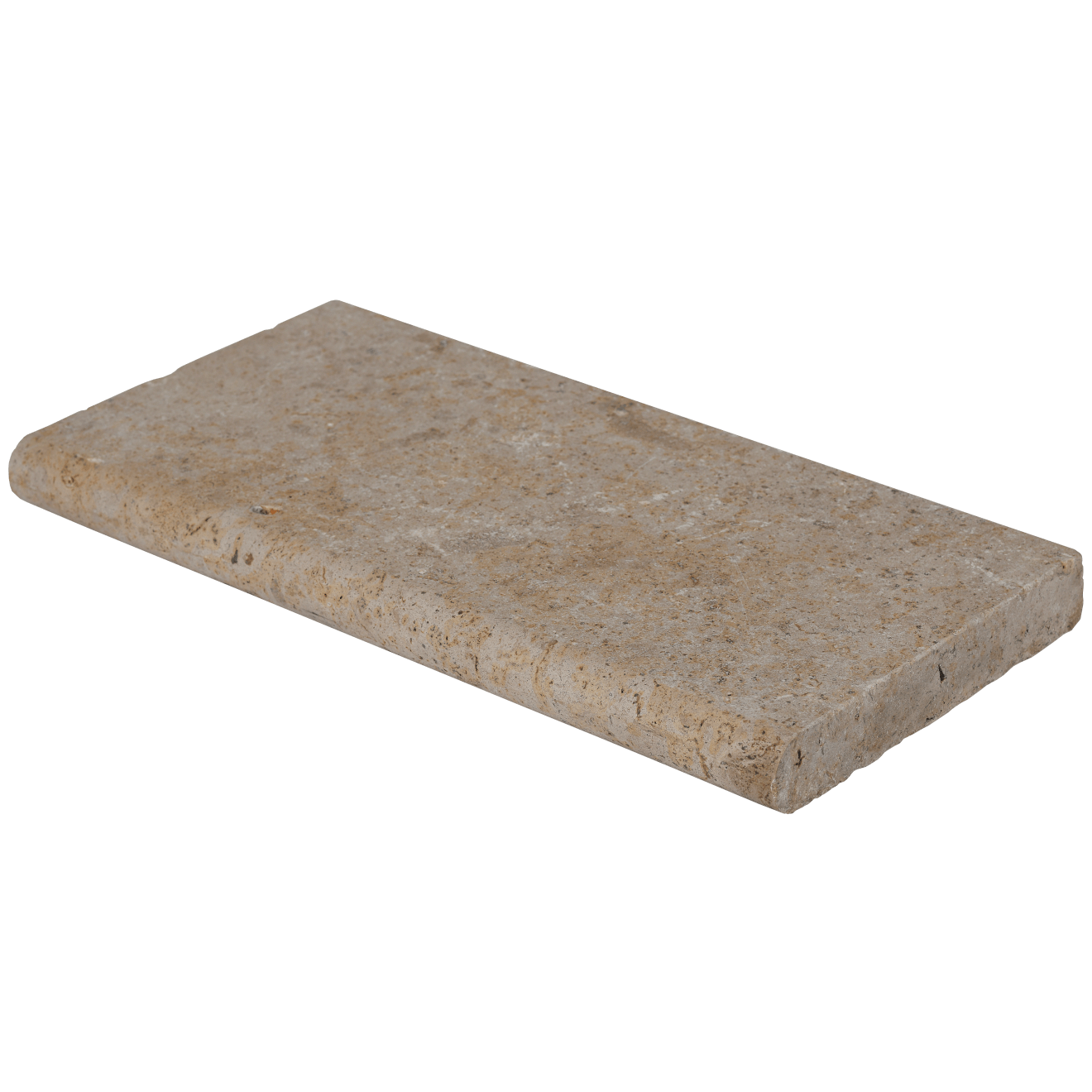 Mediterranean Ivory 12" x 24" Tumbled Bullnose Edge Travertine Pool ...