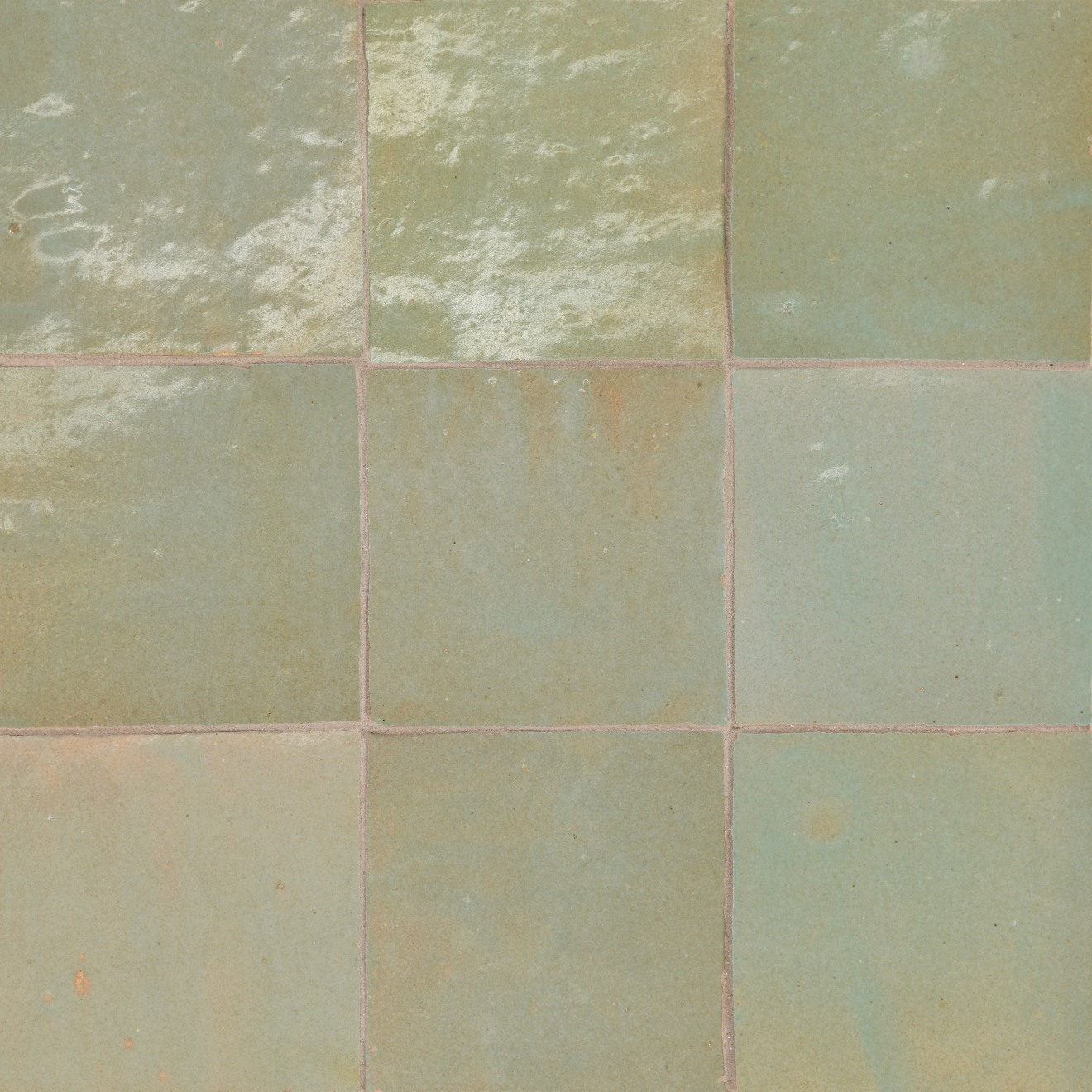 Zagora 4" x 4" Glossy Zellige Field Tile in Vert Gris | Bedrosians Tile ...