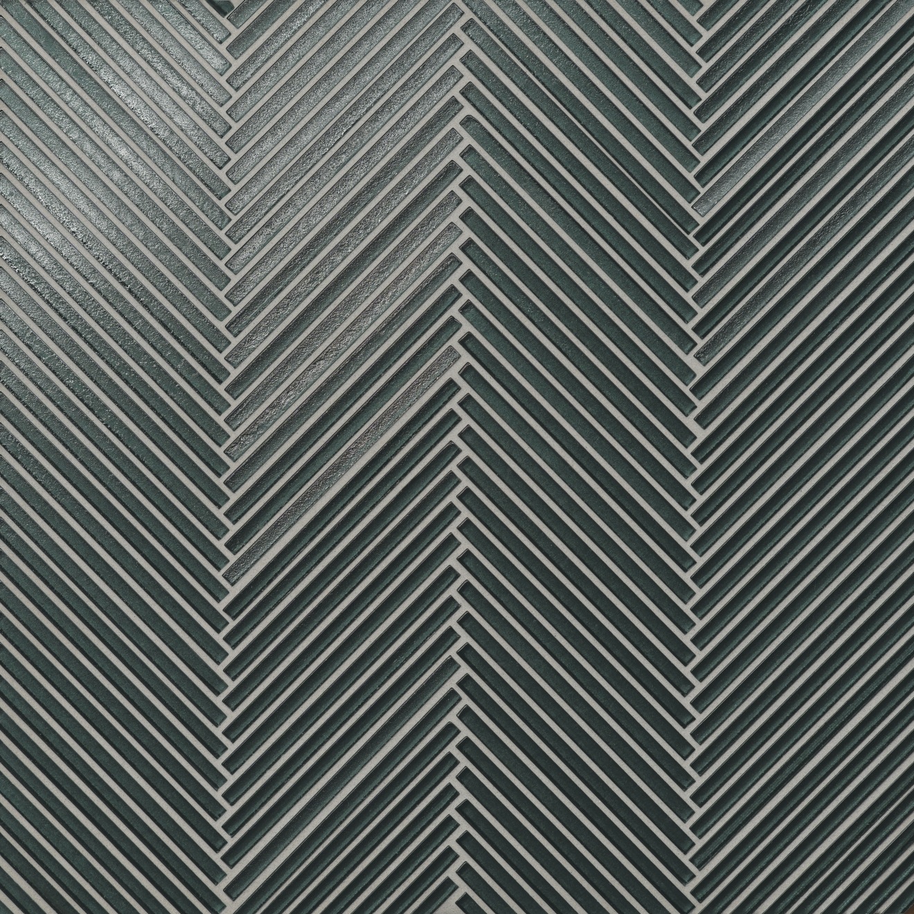 Kaikos Skinny Chevron Glass Mosaic in Dark Green | Bedrosians Tile & Stone