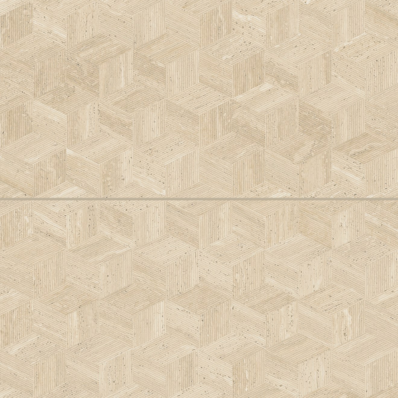 Sensi Roma 24" x 48" Satin Porcelain Cube Deco in Cream | Bedrosians ...