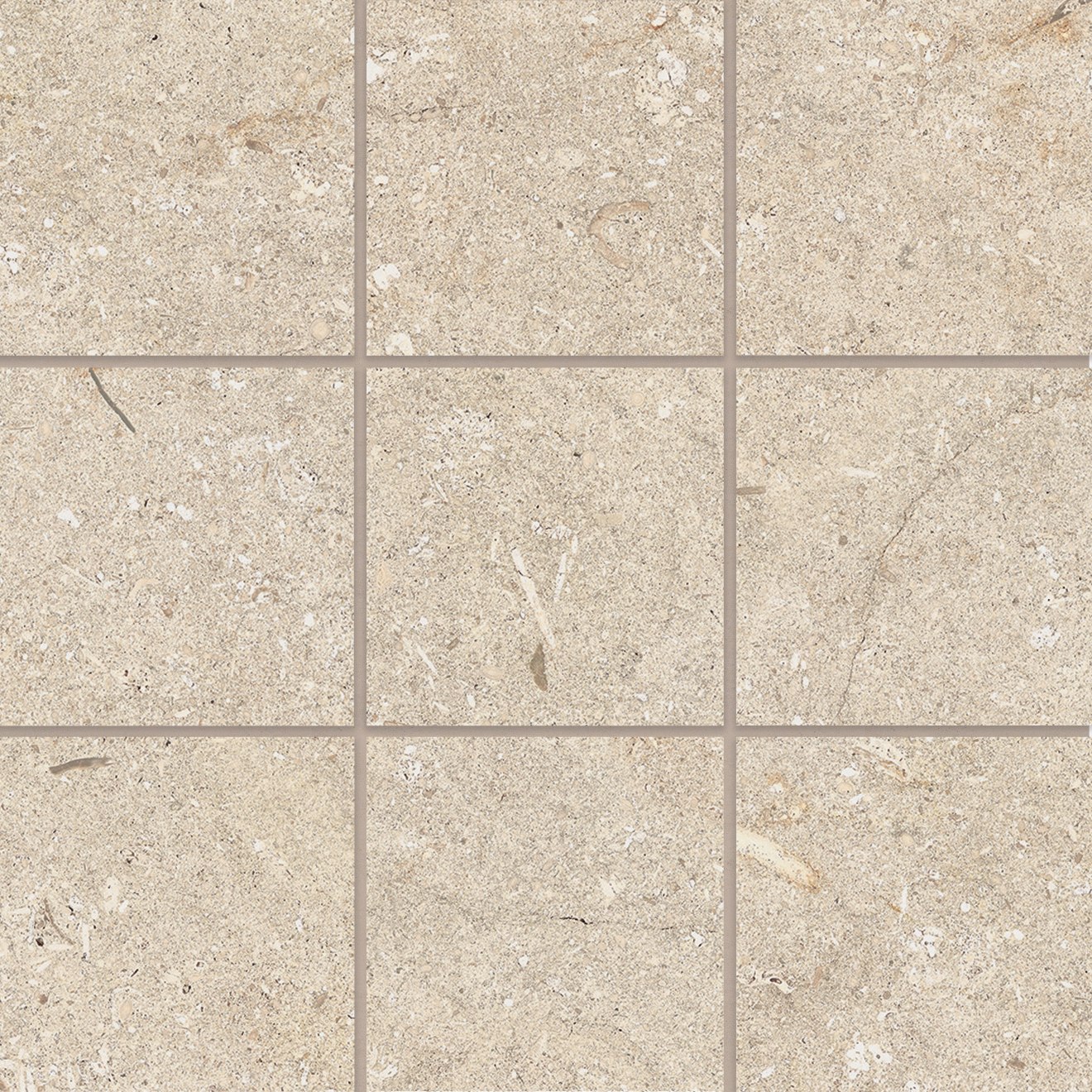 Poetry Stone 4" x 4" Matte Porcelain Mosaic in Beige | Bedrosians Tile ...