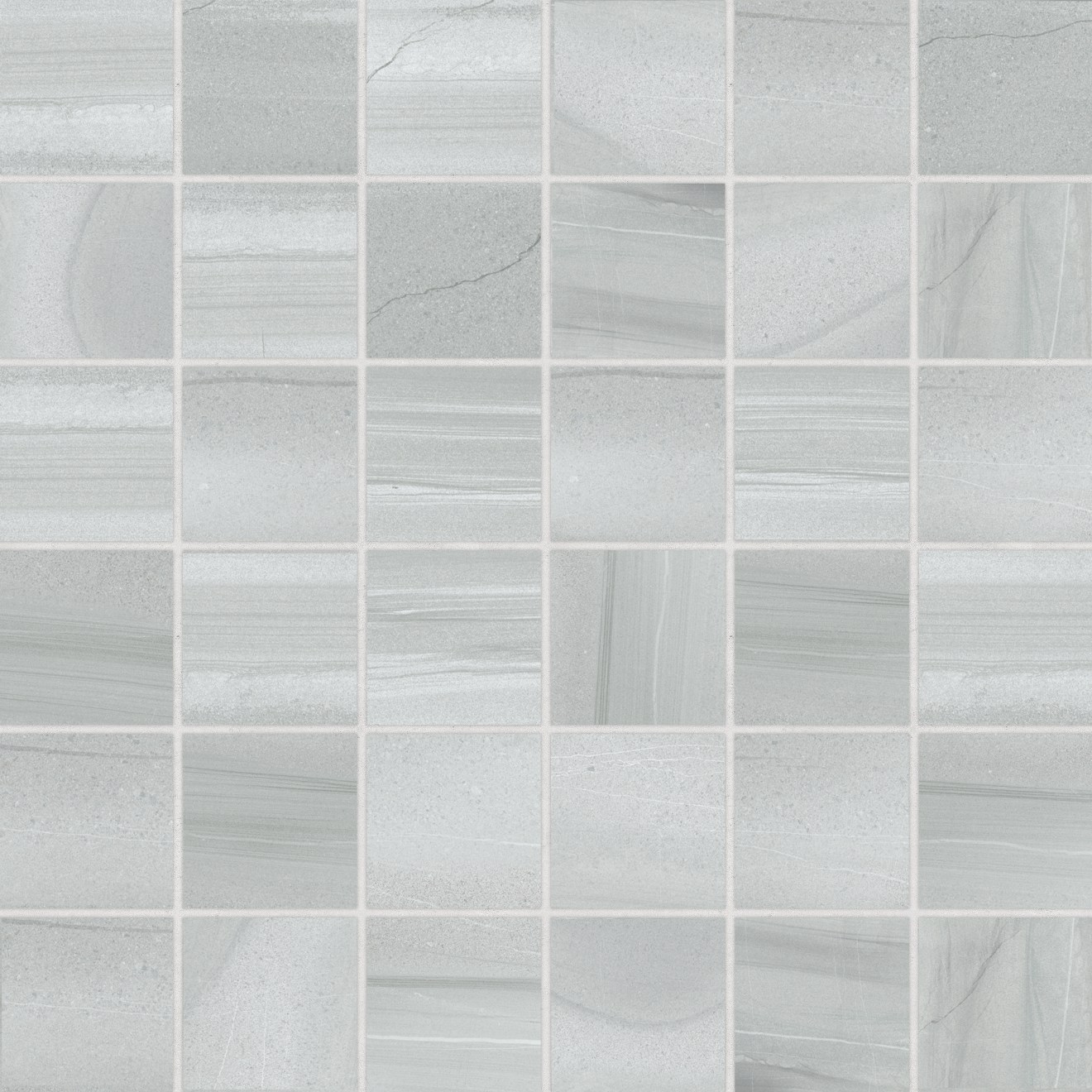 Linear Stone 2" x 2" Honed Square Mosaic in Grey | Bedrosians Tile & Stone