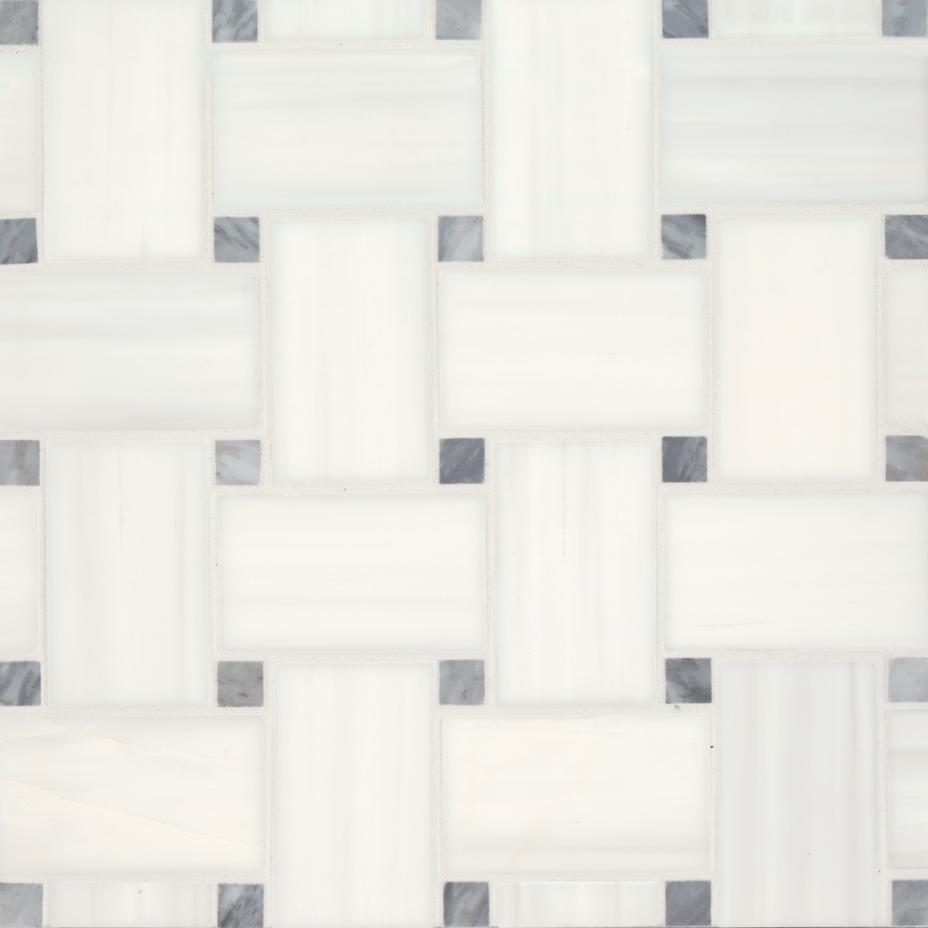 Jumbo Basketweave Honed Marble in Dolomite with Bardiglio Dot ...