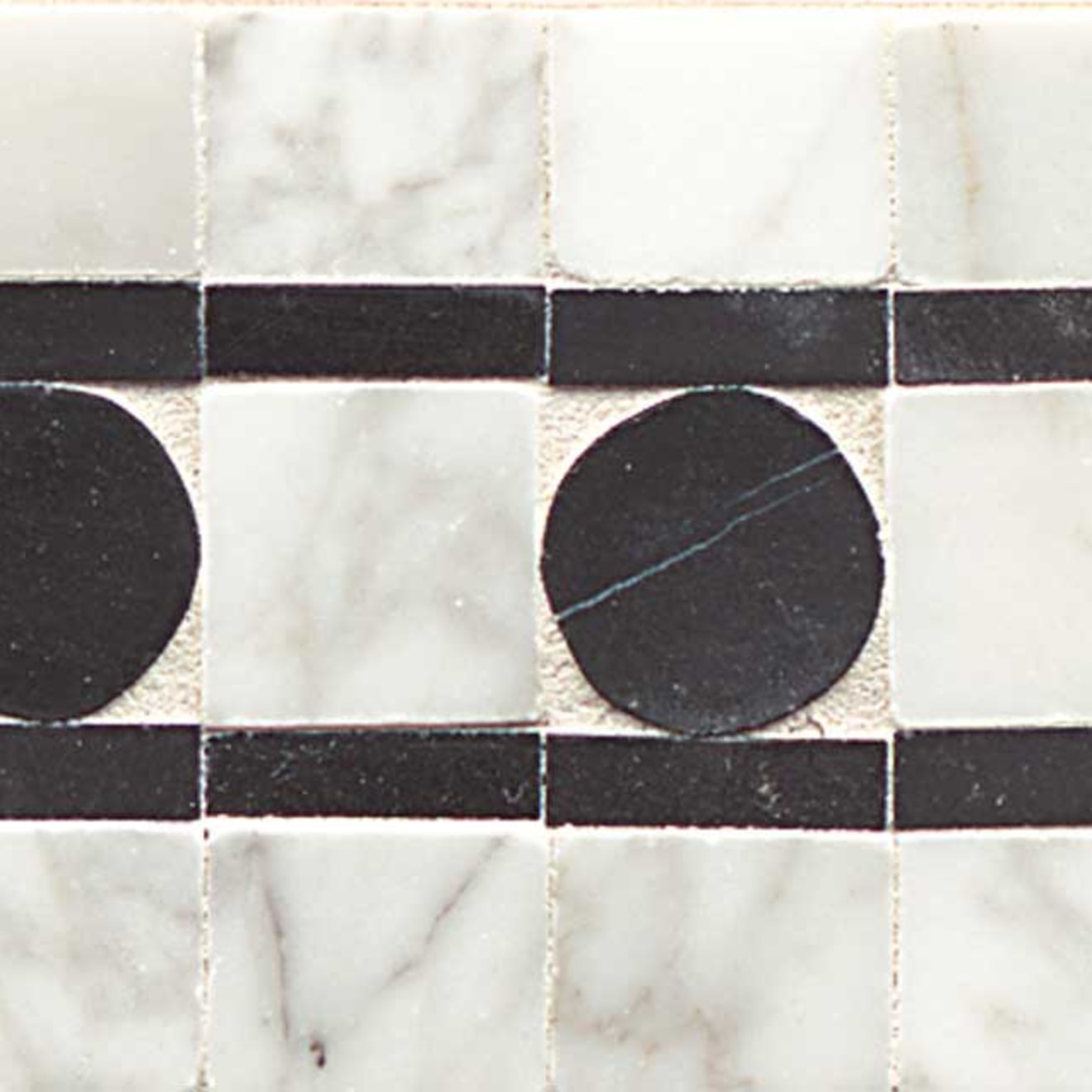 Mod Rocks 3" x 12" Square Peg Round Hole Honed Marble Border in White ...