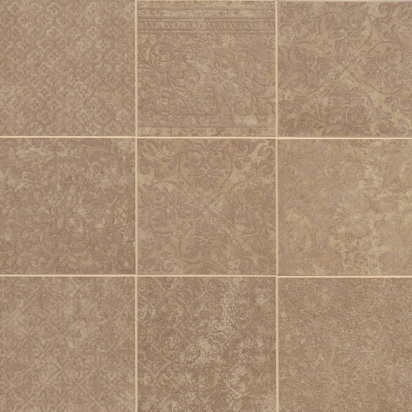 Siena 8" x 8" Porcelain Field Tile in Sand (8 Piece Pattern ...
