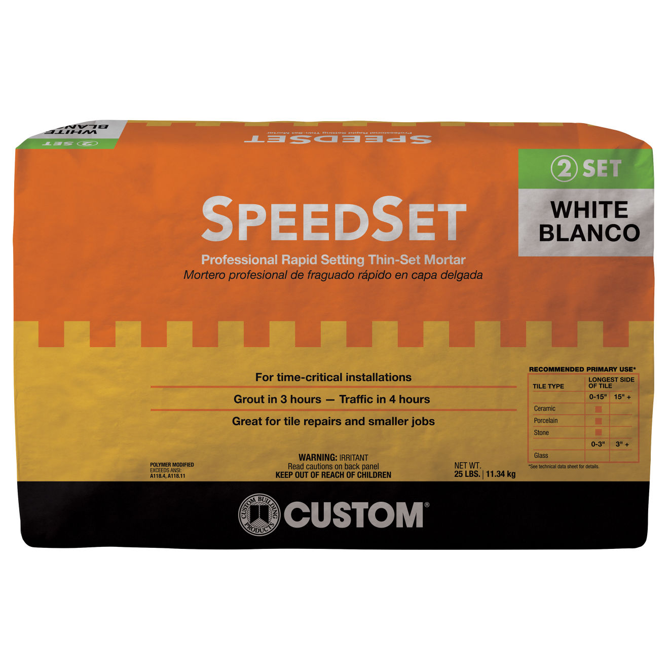 Custom SpeedSet Thin-Set in White - 25 lb. Bag | Bedrosians Tile & Stone