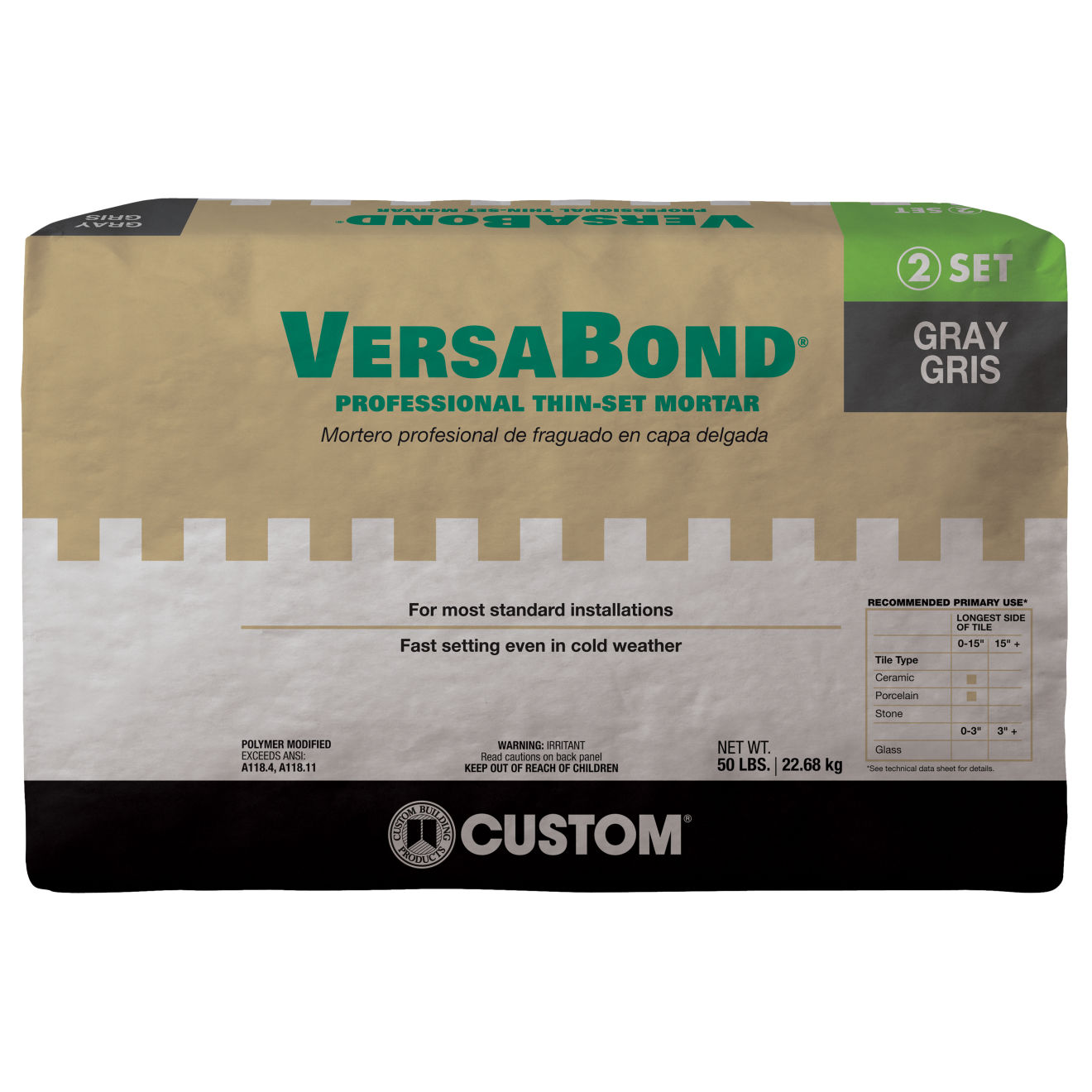 Custom Versabond Thin-Set in Gray - 50lb. Bag | Bedrosians Tile & Stone