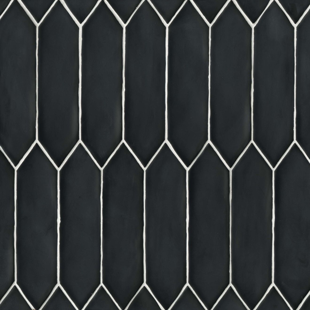 Reine 3" x 12" Picket Pattern Matte Ceramic Wall Tile in Black ...