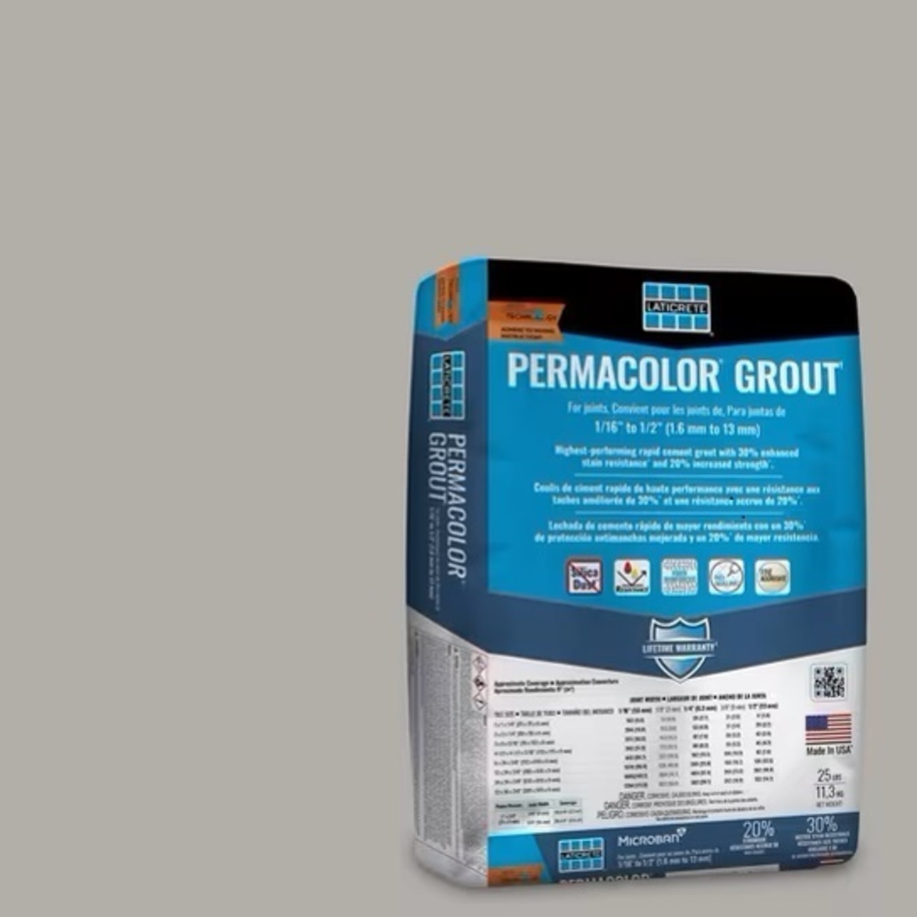Laticrete Permacolor Sanded Grout in Smoke Grey - 25 lb. Bag ...