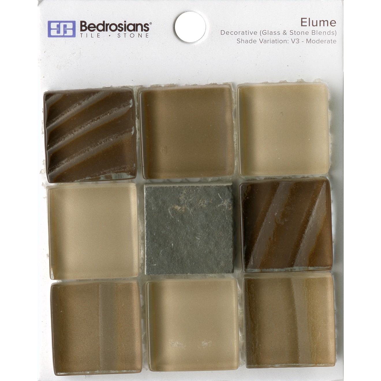 Sample - Elume 1-1/8" x 1-1/8" Mosaic in Maple Rum | Bedrosians Tile ...