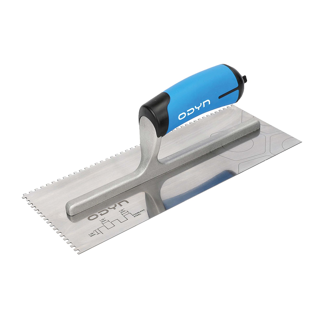 Odyn 11 in. x 1/8 in. x 1/8 in. Square-Notch Stainless Steel Trowel ...