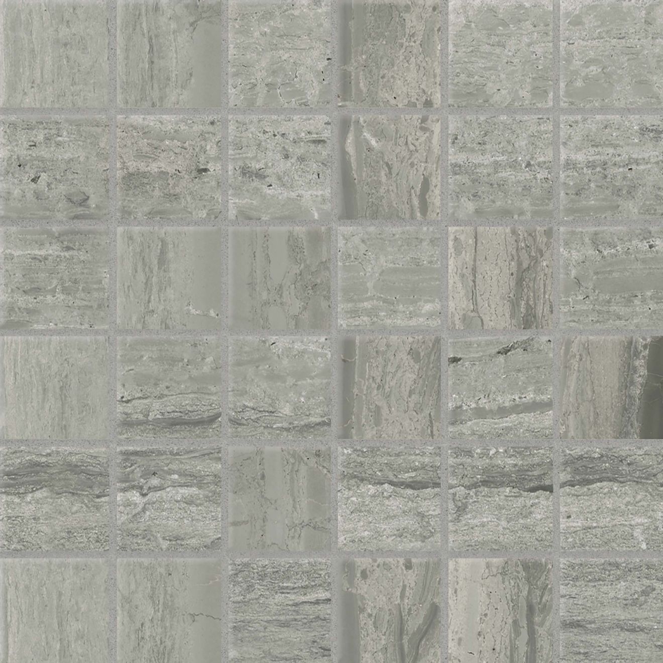 Classic 2.0 2" x 2" Floor & Wall Mosaic in Travertino Grigio ...