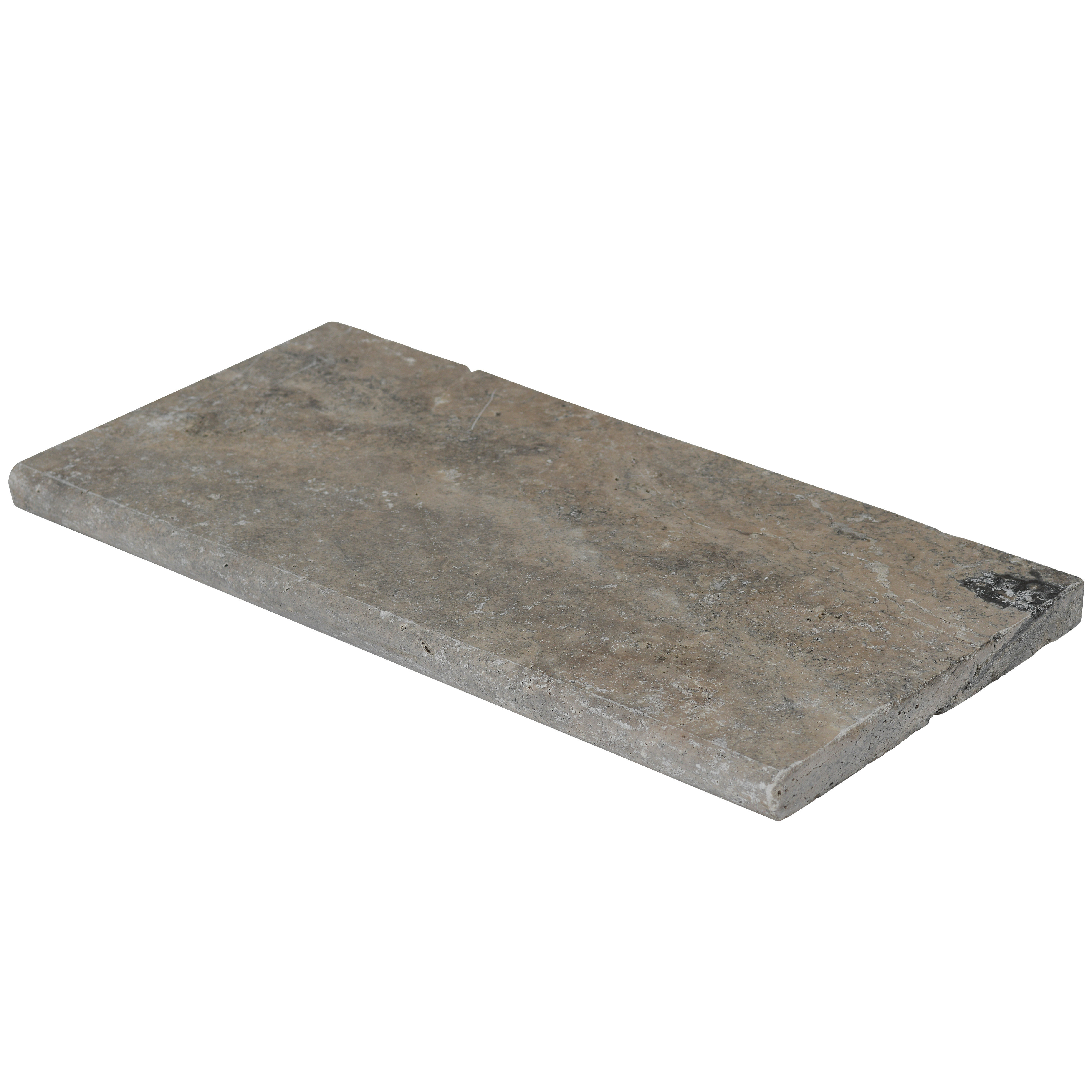 Silver Cream 12" x 24" Tumbled Travertine Pool Coping - 3cm Bullnose ...