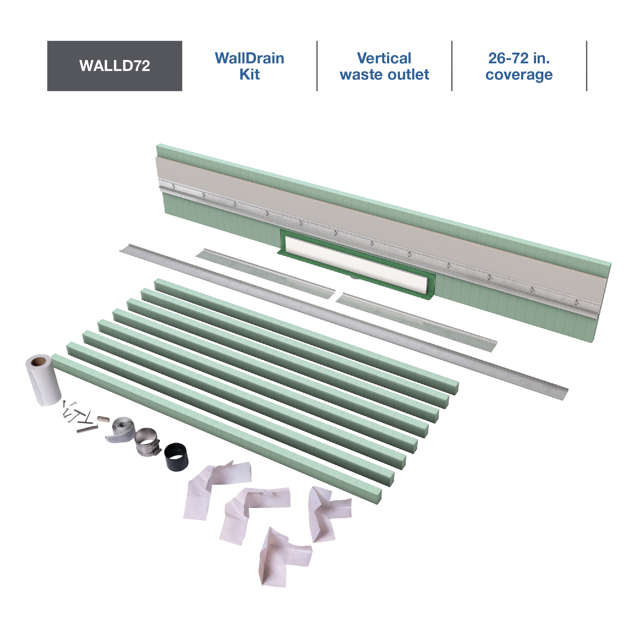 Oatey Wall Drain SS Wall Linear Drain Body Kit 72" #WALLD72 ...