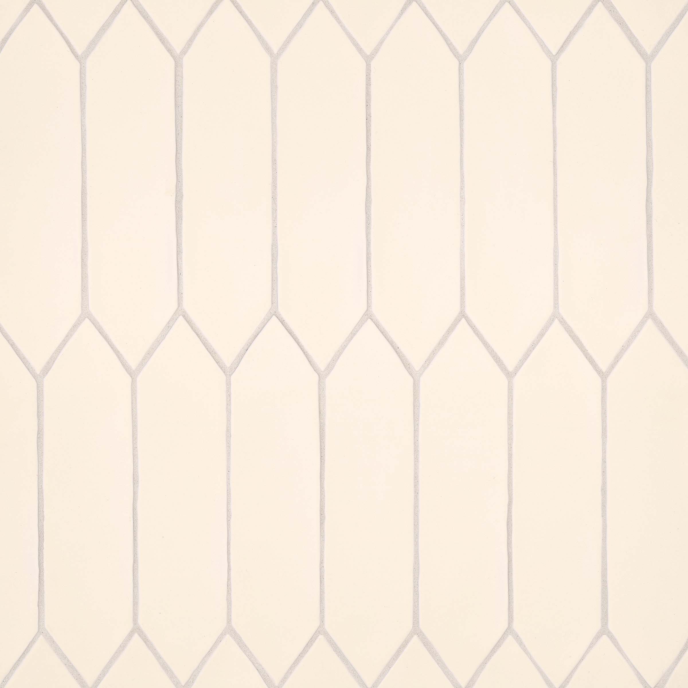 Reine 3" x 12" Picket Pattern Matte Ceramic Wall Tile in Ivory ...