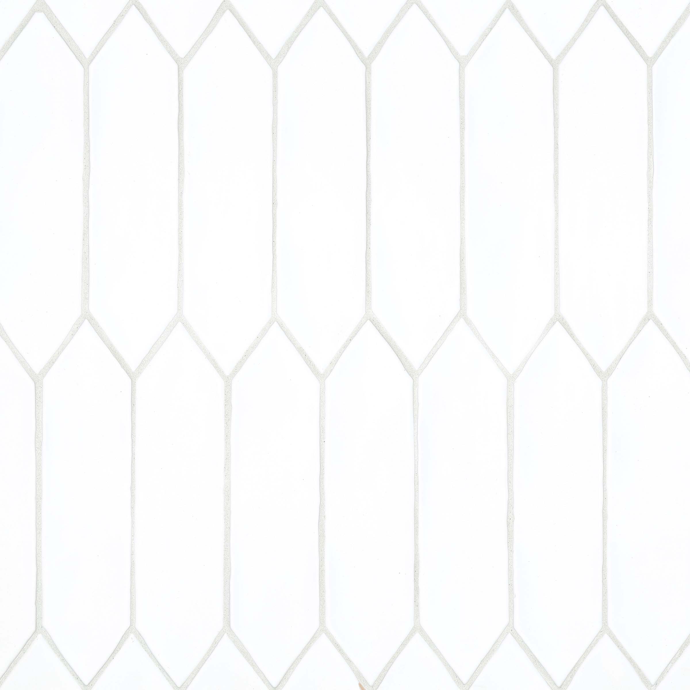 Reine 3" x 12" Picket Pattern Matte Ceramic Wall Tile in White ...