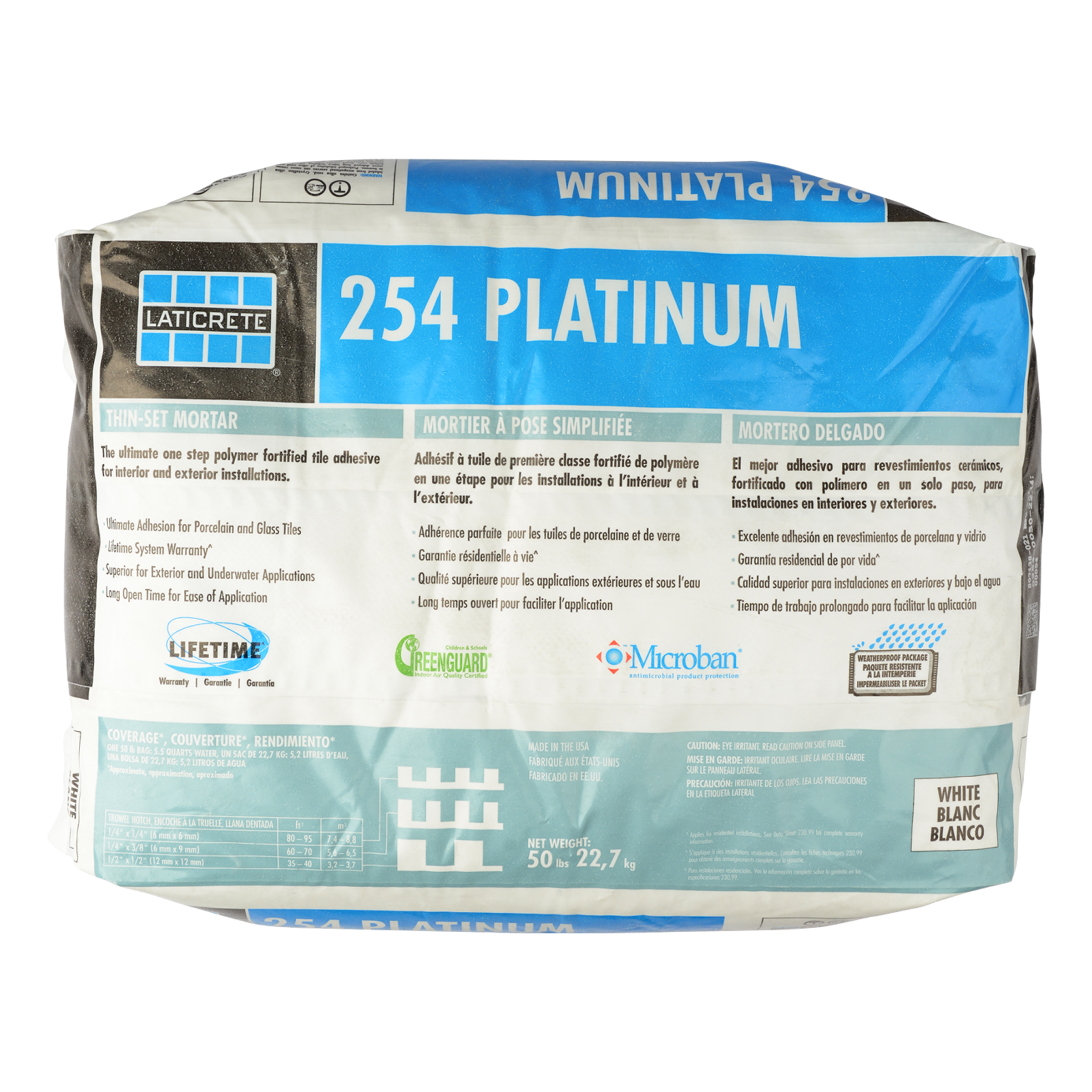Laticrete 254 Platinum Multipurpose Thinset in Grey - 50 lb. Bag ...