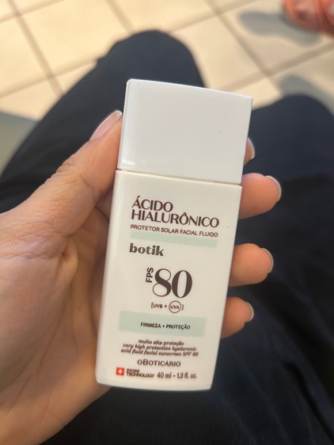 Protetor Solar Facial Fluido FPS 80 Botik Ácido Hialurônico 40ml | O ...