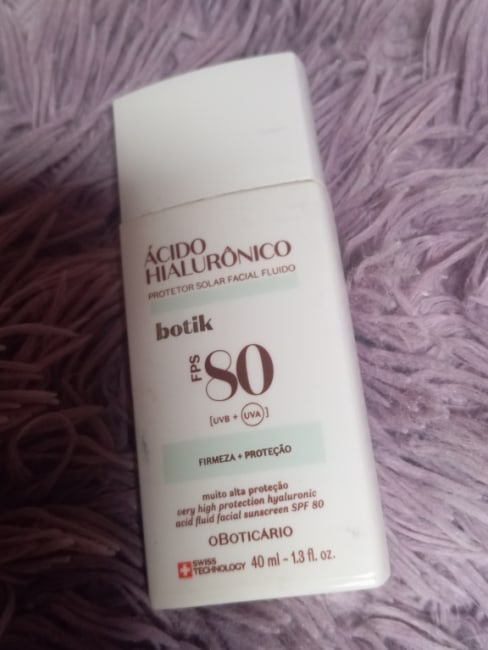 Protetor Solar Facial Fluido FPS 80 Botik Ácido Hialurônico 40ml | O ...