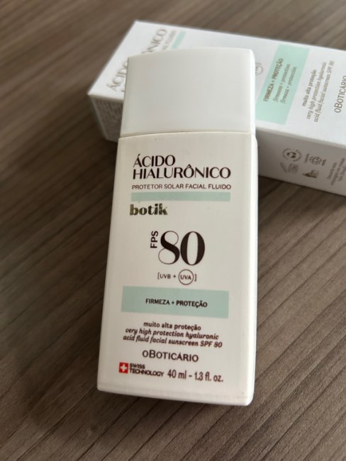 Protetor Solar Facial Fluido FPS 80 Botik Ácido Hialurônico 40ml | O ...