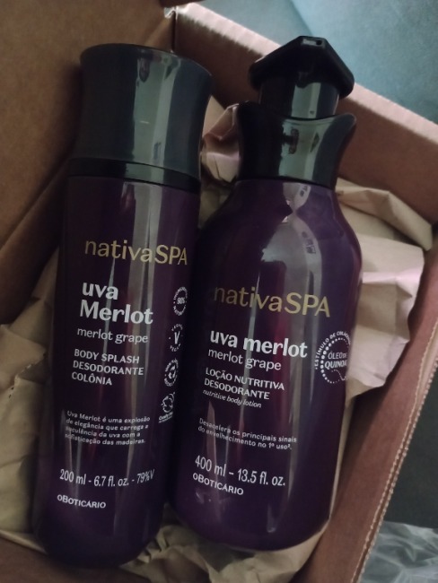 Combo Nativa Spa Uva Merlot: Loção Corporal 400ml + Body Splash 200ml ...